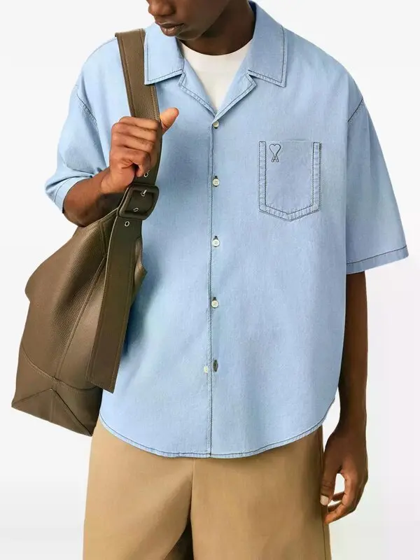 AMI Paris Cotton Short Sleeves Boxy Fit Shirt