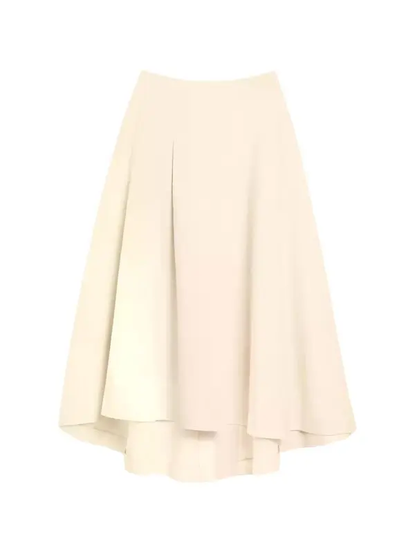 AMI Paris Cotton And Linen Godet Skirt - Neutrals