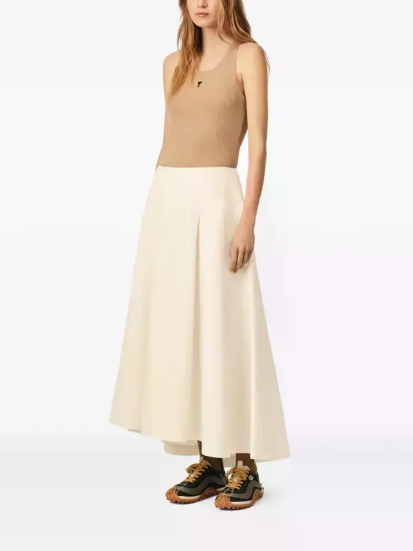 AMI Paris Cotton And Linen Godet Skirt