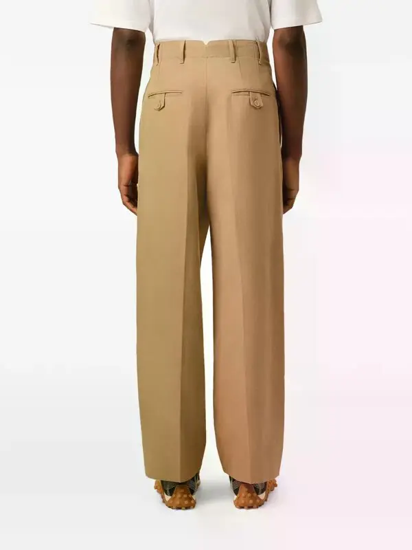 AMI Paris Cotton Linen High Waisted Carrot Fit Trousers