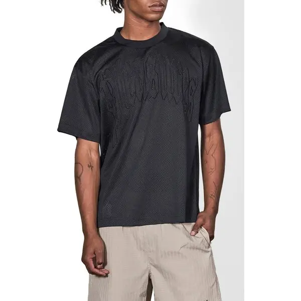 PLEASURES Twitch Cotton Mesh T-shirt - Black