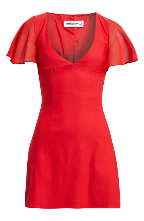 Princess Polly Florie Corset Chiffon Sleeve Minidress