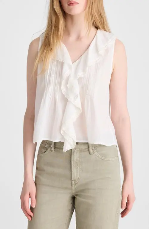 Madewell Blaire Ruffle Sleeveless Top - White