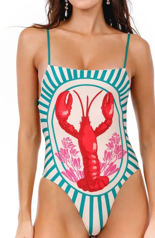 Agua Bendita Valmy Alina Beaded Cutout One-piece Swimsuit - Multicolor