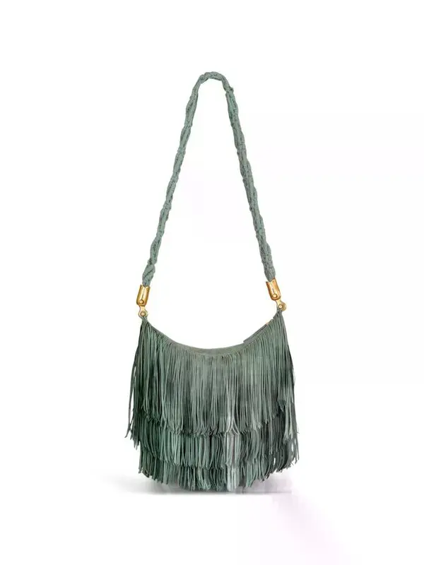 Balmain Bène Fringed Suede Bag