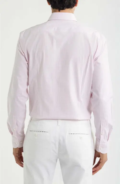 BOSS Hank Slim Fit Check Stretch Cotton Dress Shirt - Pink