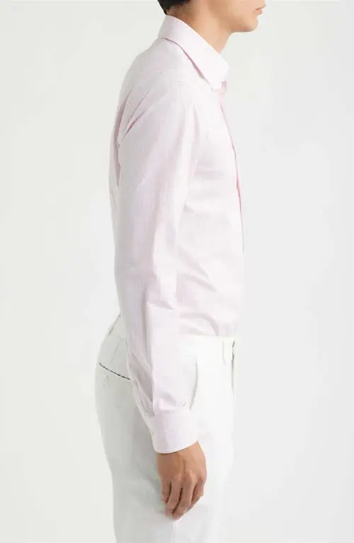 BOSS Hank Slim Fit Check Stretch Cotton Dress Shirt - Pink