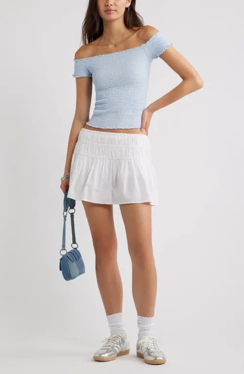 Bp. Drop Waist Flare Skort - White
