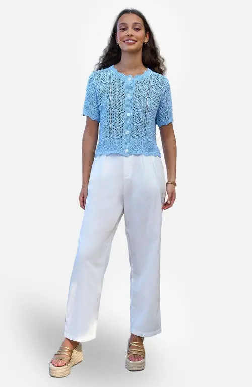 YUMI Crochet Short Sleeve Cardigan
