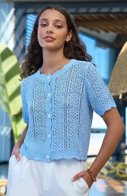YUMI Crochet Short Sleeve Cardigan
