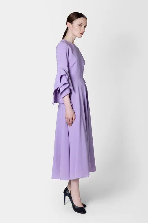 ROKSANDA Ayres Midi Dress With Folded Sleeves