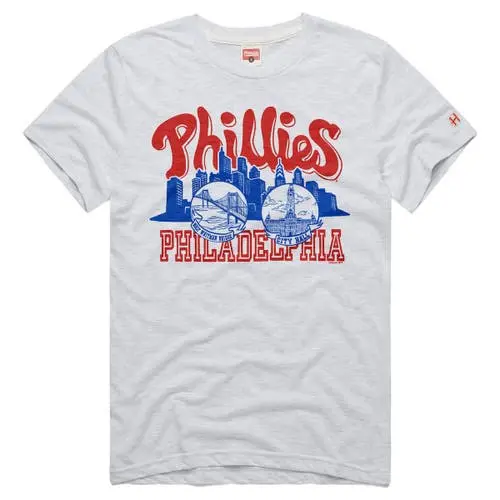 HOMAGE Philadelphia Phillies Tri-blend Hyperlocal T-shirt - Ash