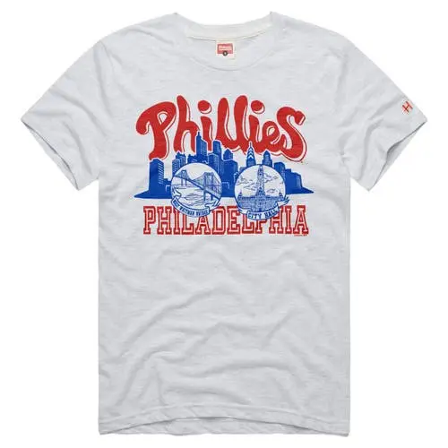 HOMAGE Philadelphia Phillies Tri-blend Hyperlocal T-shirt - Ash