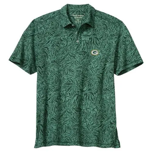 Tommy Bahama Bay Packers Islandzone Wild Hibiscus Tri-blend Polo - Green