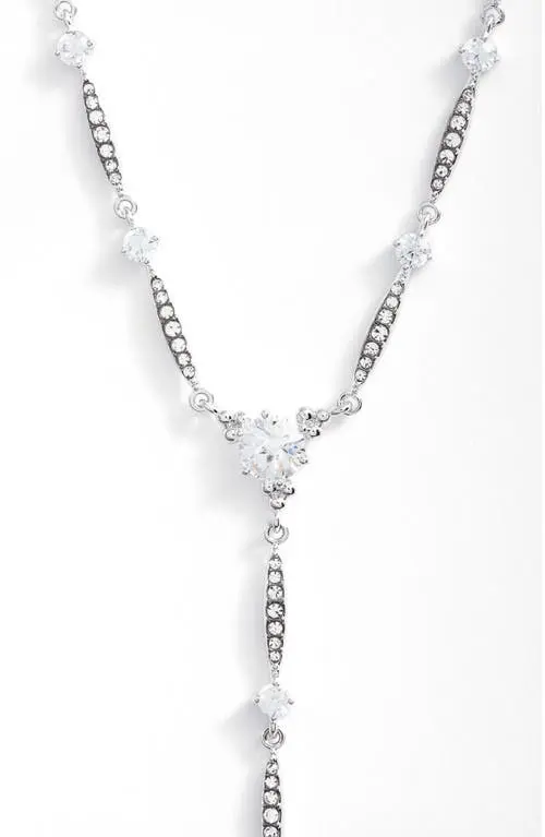 Nadri Cubic Zirconia Y-necklace - Black/silver