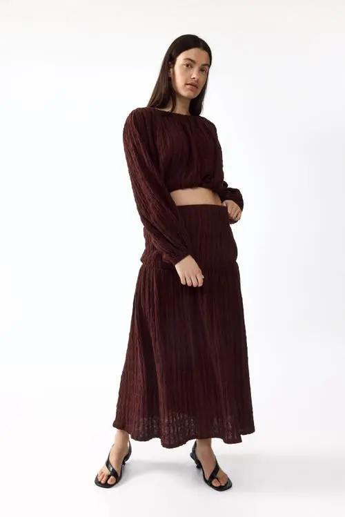 H&m Mama Textured Jersey Midi Skirt