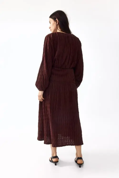 H&m Mama Textured Jersey Midi Skirt