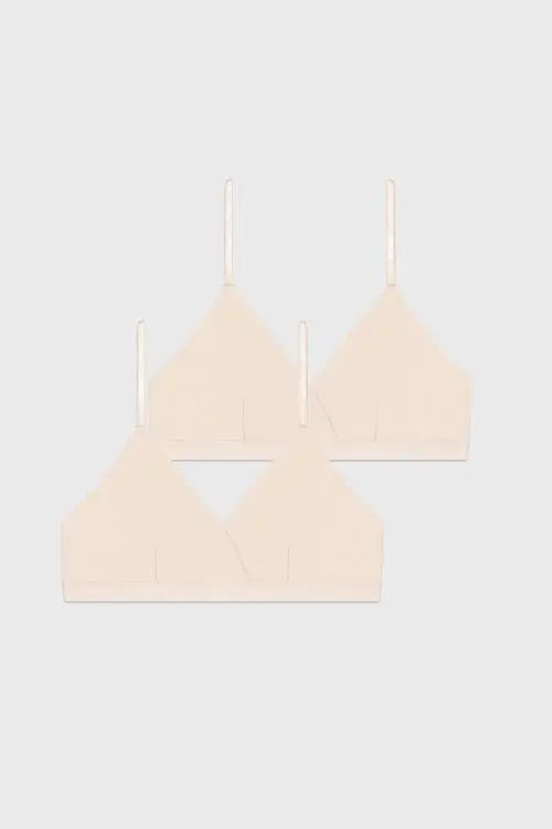 STRIPE & STARE Crossover Bra Two Pack - Sand