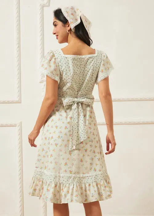 MODCLOTH Gabriella Cottagecore Babydoll Dress With Tulip Sleeves