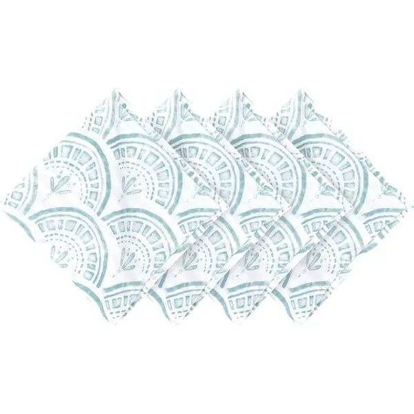 Carol & Frank Halsey Scallop Set Of 4 Cloth Napkins - Blue