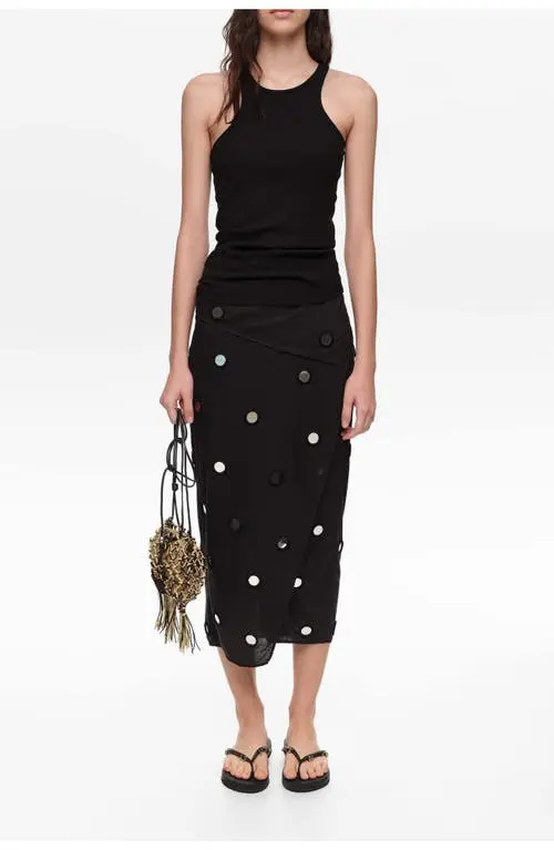 Bimba Y Lola Mirrored Sarong Midi Skirt