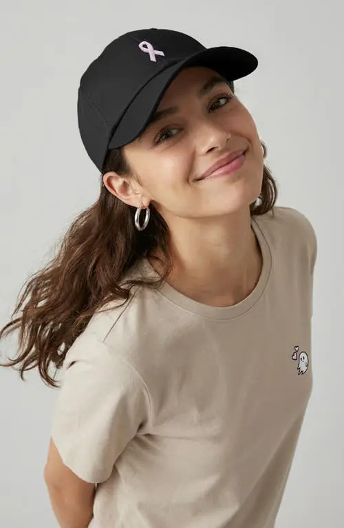 DALIX Pink Ribbon Dad Cap - Black