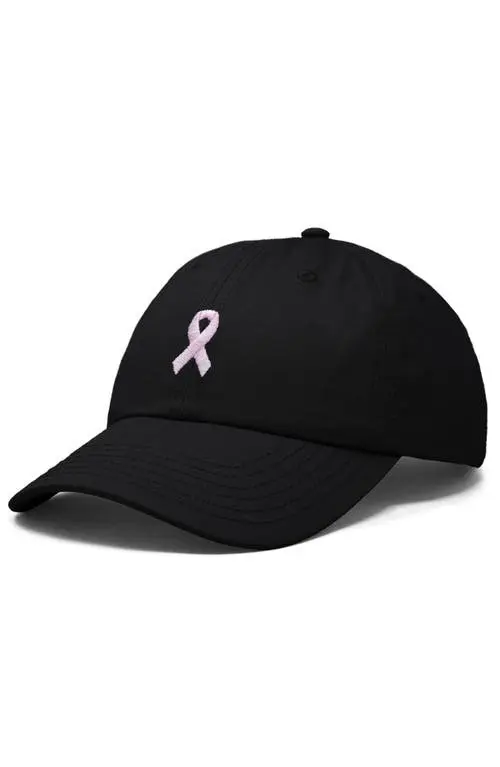 DALIX Pink Ribbon Dad Cap - Black