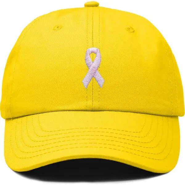 DALIX Pink Ribbon Baseball Cap - Gold