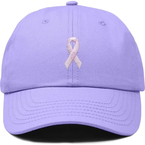 DALIX Pink Ribbon Baseball Cap - Lavender