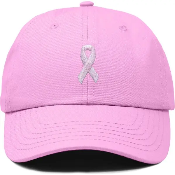 DALIX Pink Ribbon Baseball Cap - Light Pink