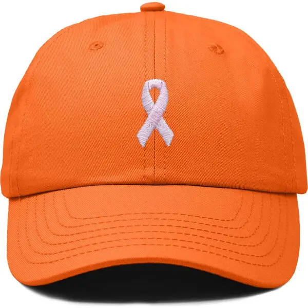 DALIX Pink Ribbon Baseball Cap - Orange