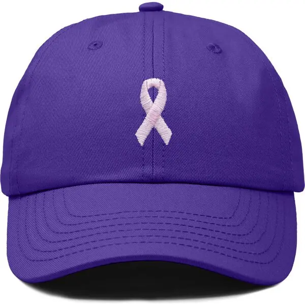 DALIX Pink Ribbon Baseball Cap - Purple