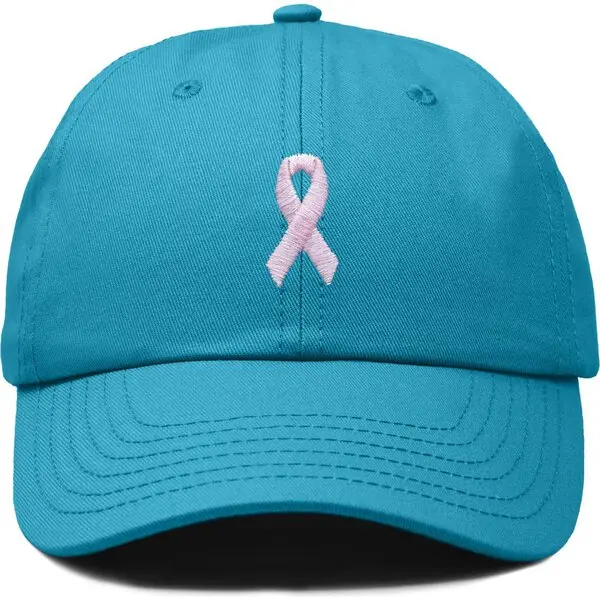 DALIX Pink Ribbon Baseball Cap - Teal