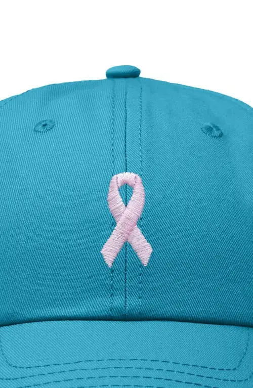DALIX Pink Ribbon Baseball Cap - Teal