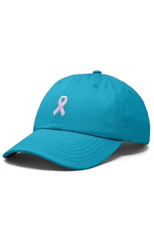 DALIX Pink Ribbon Baseball Cap - Teal