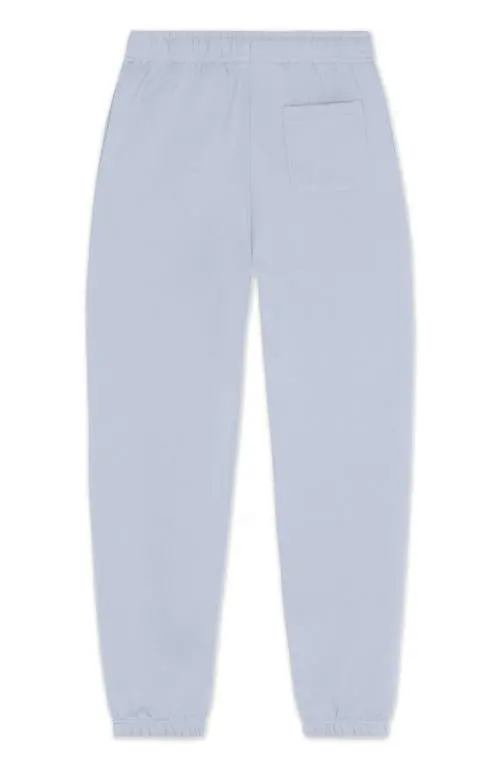 DALIX Relaxed Fleece Track Pants With Embroidered Butterfly Detail - Powder