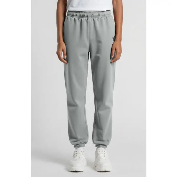 DALIX Relaxed Fleece Track Pants With Embroidered Butterfly Detail - Storm