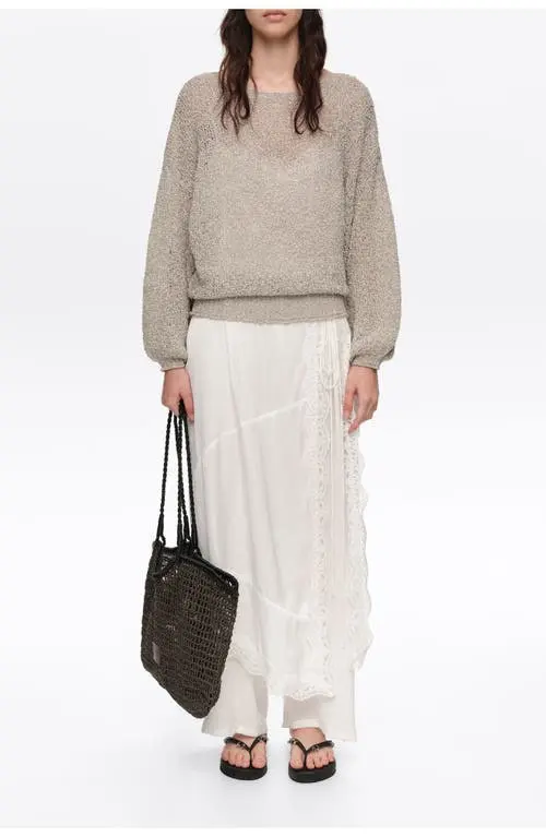Bimba Y Lola Metallic Batwing Sweater