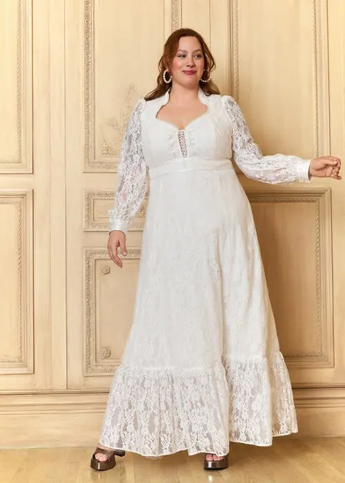 MODCLOTH Beth Lace Corselette Maxi Dress