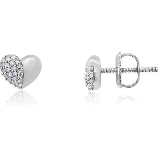 THE LOVERY Heart Stud Earrings - Sterling Silver
