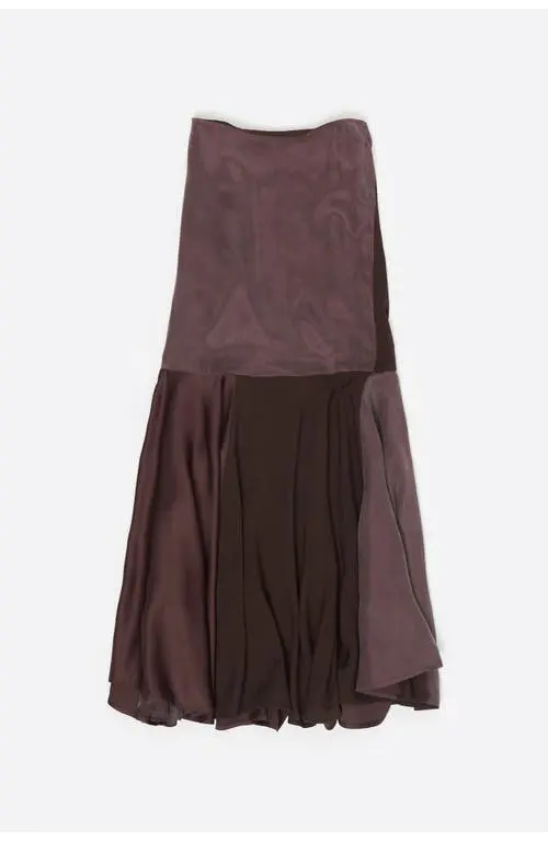 Bimba Y Lola Fluid Patchwork Midi Skirt