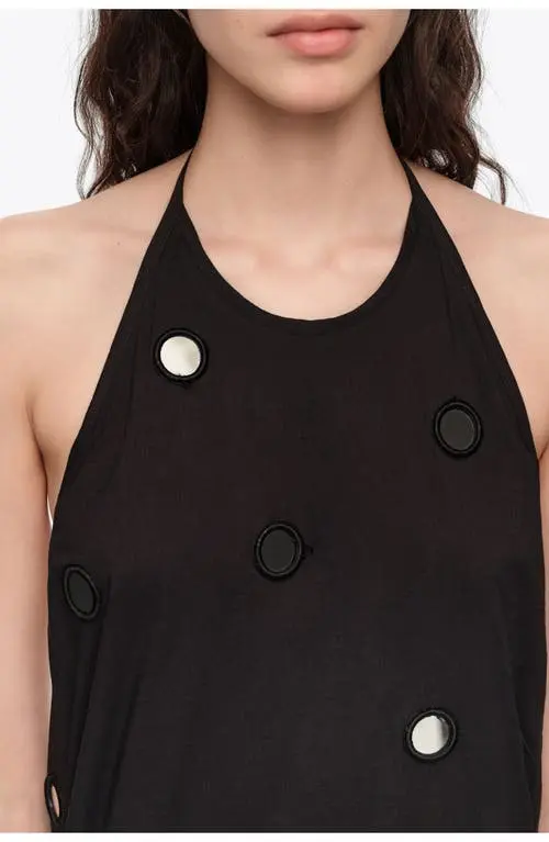 Bimba Y Lola Embroidered Halterneck Sarong Midi Dress