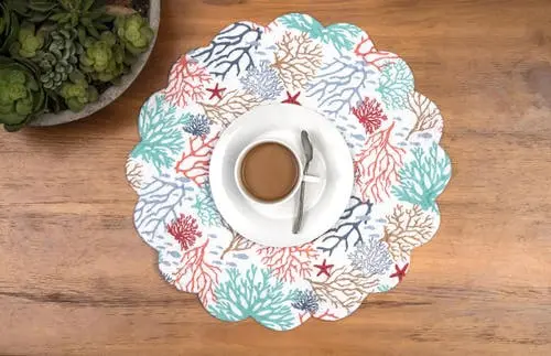 C&F HOME Coral Cove Round Set Of 6 Placemats 17