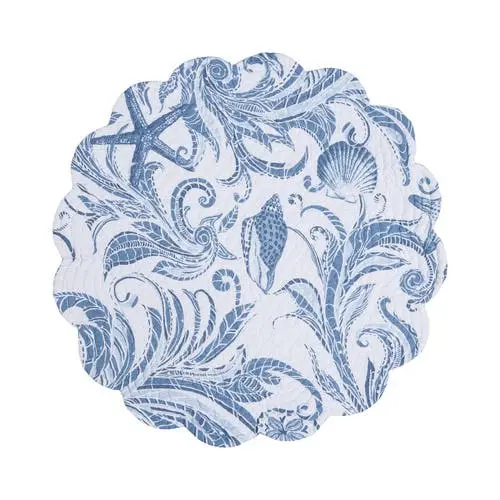 C&F HOME Tidal Waves Round Set Of 6 Placemats 17