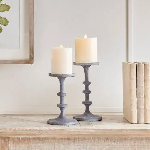 NAPA HOME & GARDEN Abacus Petite Candle Stands - Gray