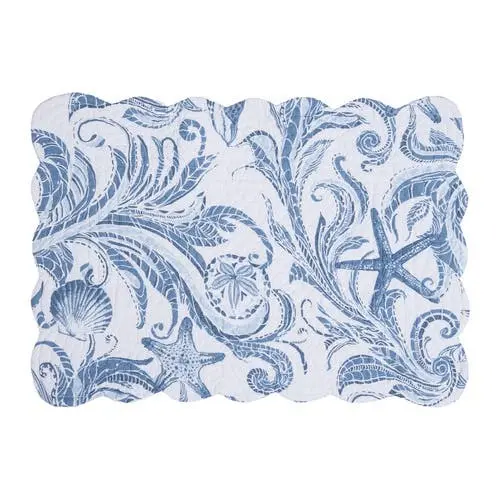 C&F HOME Tidal Waves Set Of 6 Placemats 13" X 19