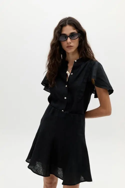 Lanhtropy Willow Linen Shirt - Black