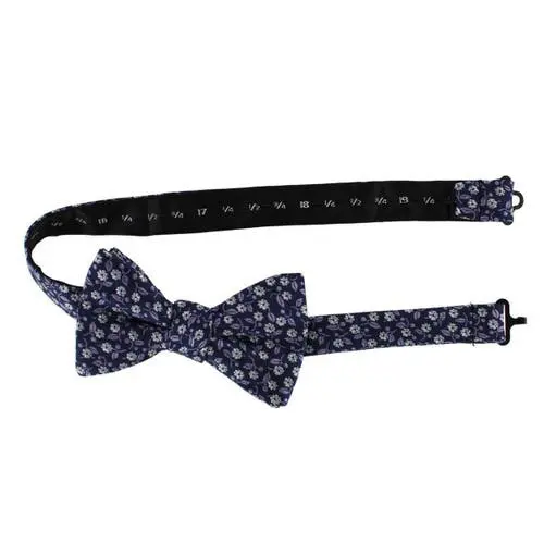 ASCENTIX Metallic Floral And Leaves Bow Tie - Purple
