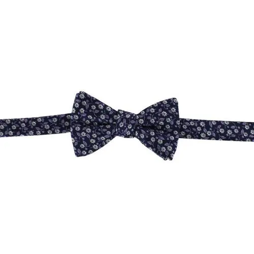 ASCENTIX Metallic Floral And Leaves Bow Tie - Purple