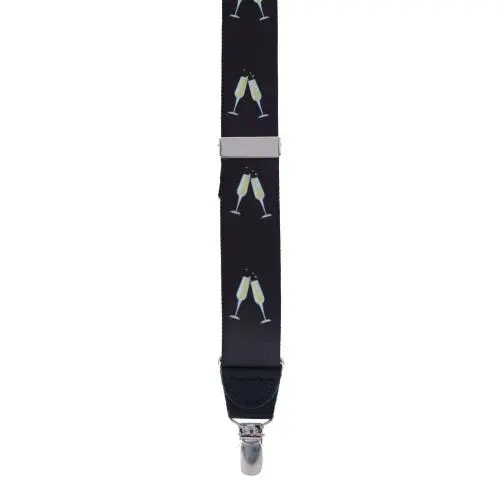 ASCENTIX Champagne Bottle Print Clip-end Suspenders